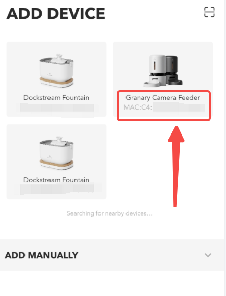 How do I find the MAC address for the camera monitoring feeder? (AF203 ...